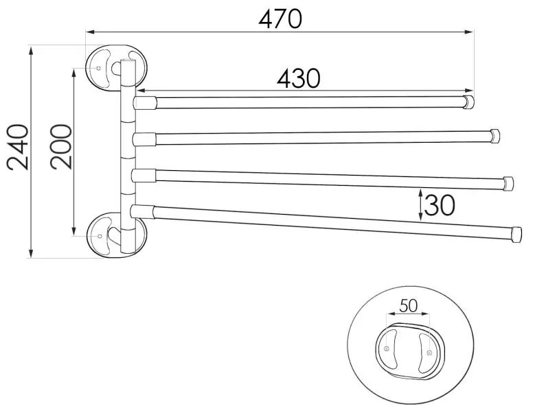 Erga Wieszak na ręczniki do łazienki ścienny chrom - Yoka