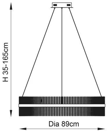 Endon 107672 - LED Stmívatelný lustr na lanku ADRIEL LED/83W/230V 3000K zlatá