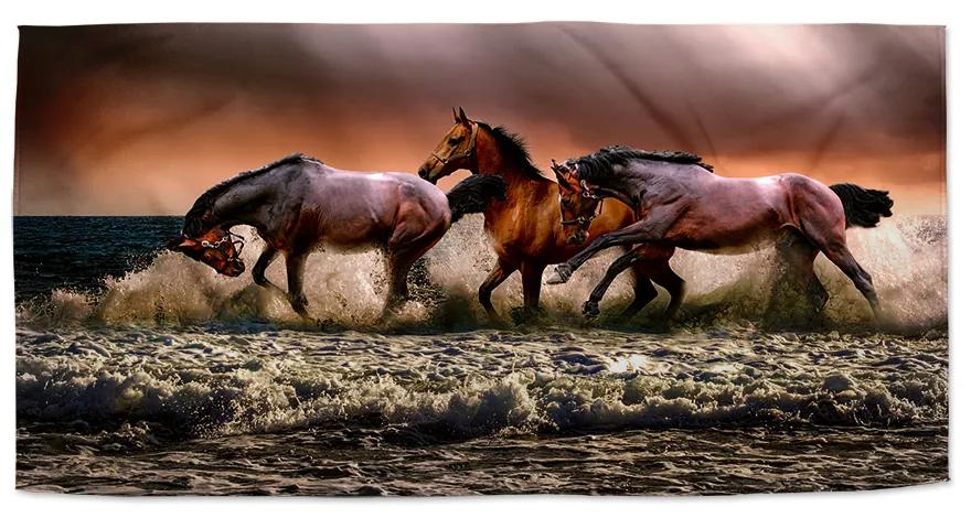 Ručník SABLIO - Koně ve vodě 70x140 cm