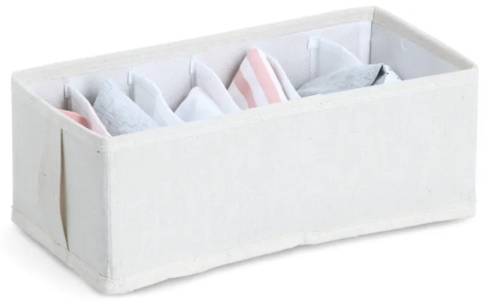 Zeller Present Organizér na spodní prádlo, WHITY, obdélník s 6 přepážkami, 15x30x11