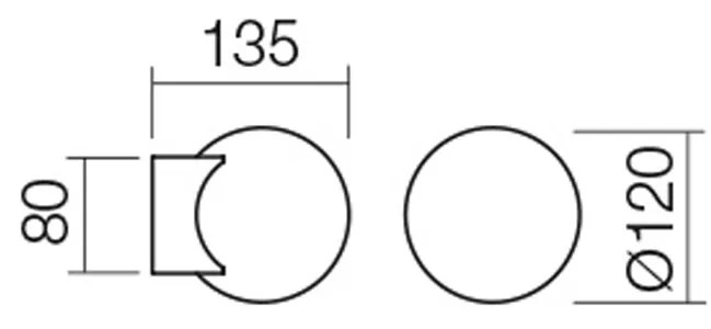 Redo 01-2600 koupelnové nástěnné LED svítidlo Bilia pískově bílé, 5W, 3000K, ø12cm