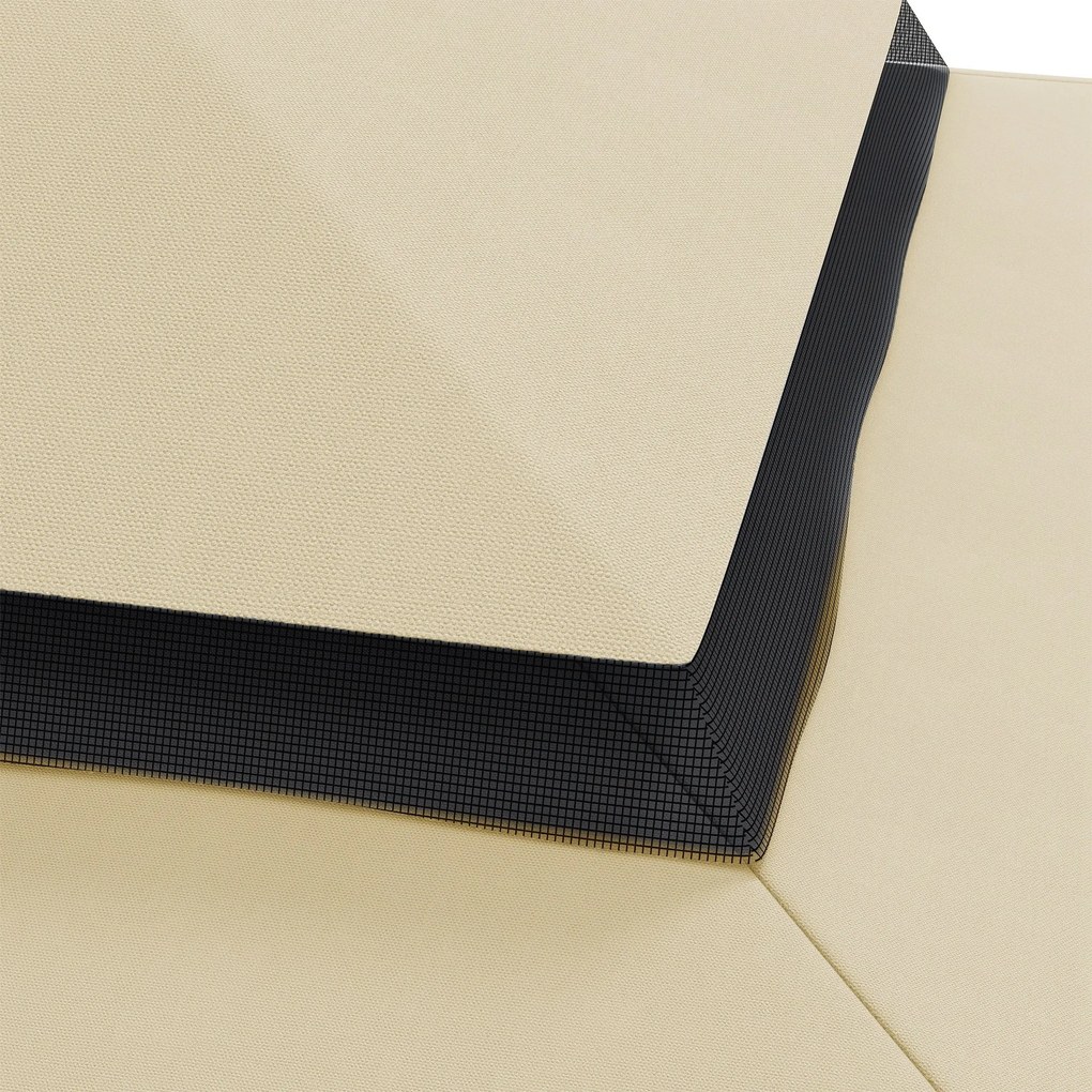 Náhradní plachta Outsunny pro altán s rozměry 3 x 3 m - Vysoce hustý polyester 170 g/m²
