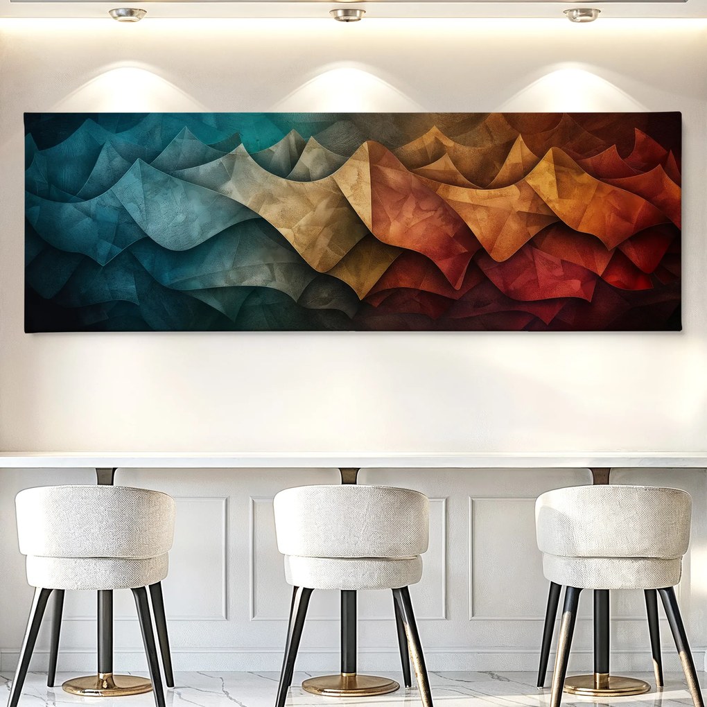 Obraz na plátně - Teplé a studené vlnění FeelHappy.cz Velikost obrazu (šířka x výška): 240 x 80 cm