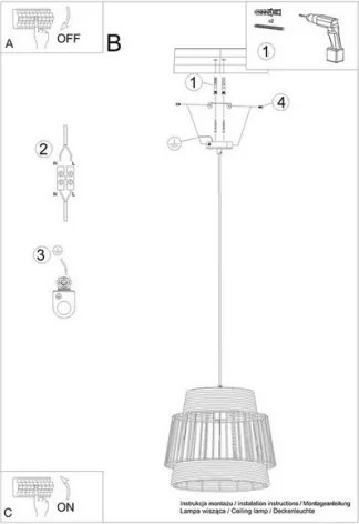 Závěsné svítidlo SOLLUX BRILO E27 1x15W bez žárovky SL.1253