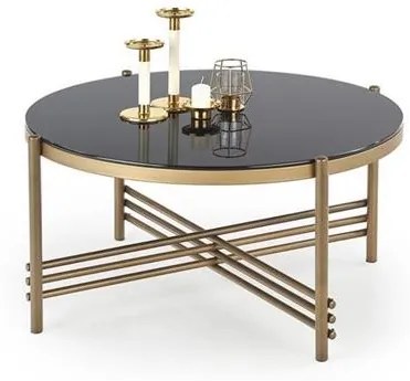 ISMENA stolek kostra - zlatá, deska - černá