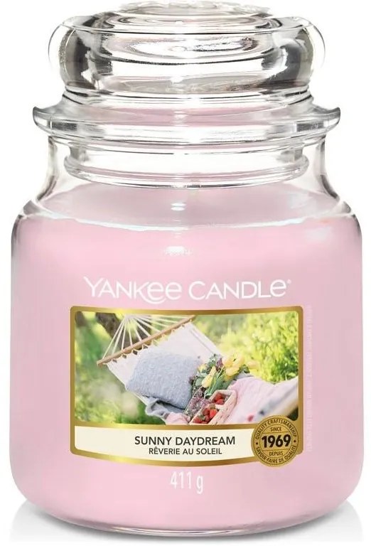 Yankee Candle Svíčka Yankee Candle 411 g - Sunny Daydream, růžová barva, fialová barva, sklo, vosk