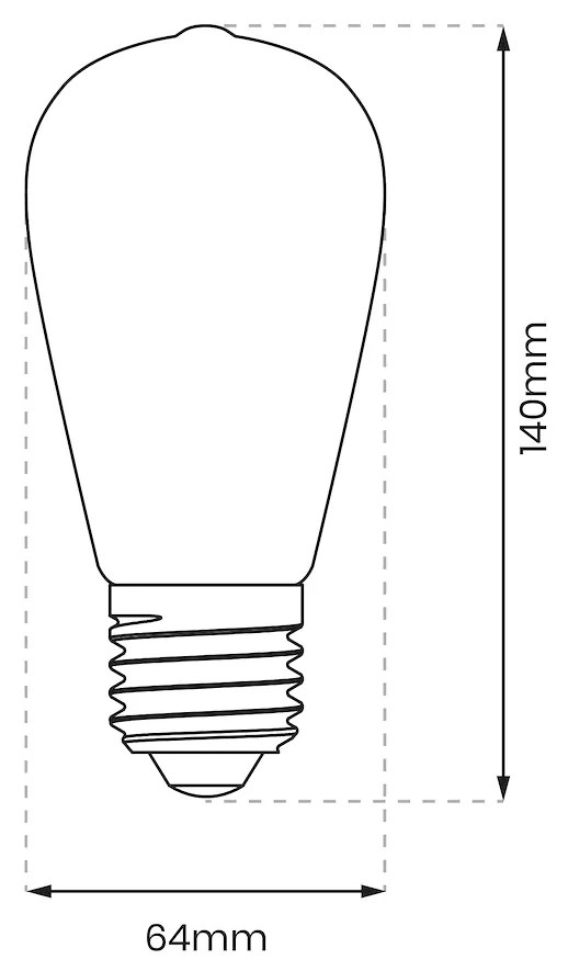 Dekorační LED žárovka E27 teplá 2700k 6w 700 lm jantarová