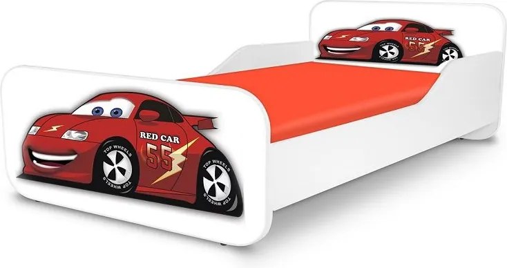 Dětská postel - Červené auto - small kwadra - 180 x 80 cm