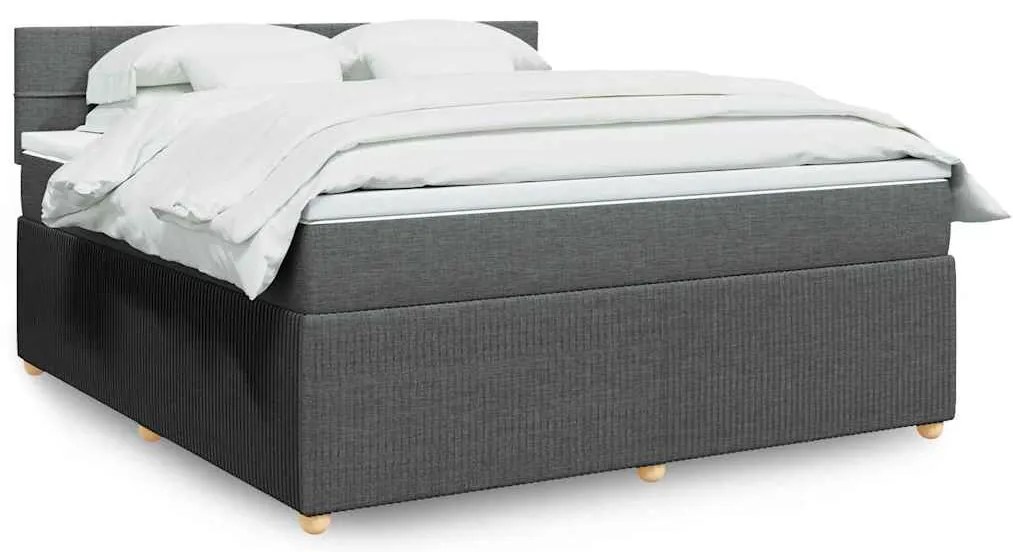 Box spring postel s matrací tmavě šedá 180x200 cm textil 3287536