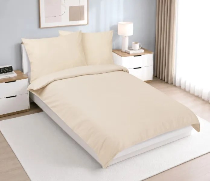 Bellatex Povlečení bavlněné 140x200, 70x90 cm Bílá káva