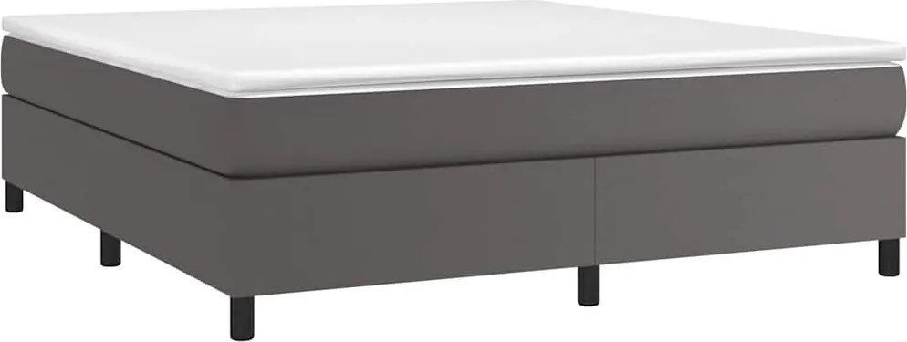 Rám postele s boxspringem šedá 160 x 200 cm umělá kůže 3121057