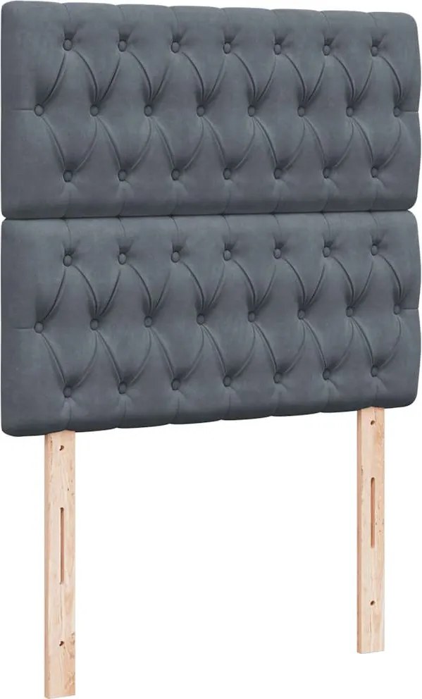 Box spring postel s matrací tmavě šedá 100x200 cm samet 3292269