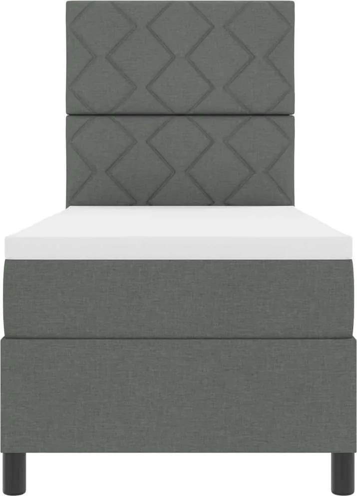 Postel s boxspringem s čelo Tmavě šedá 80 x 200 cm textil 3339421