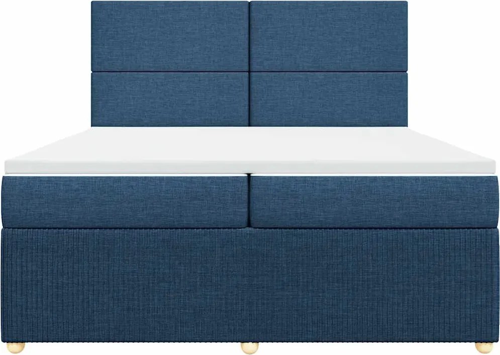 Box spring postel s matrací modrá 200x200 cm textil 3294462
