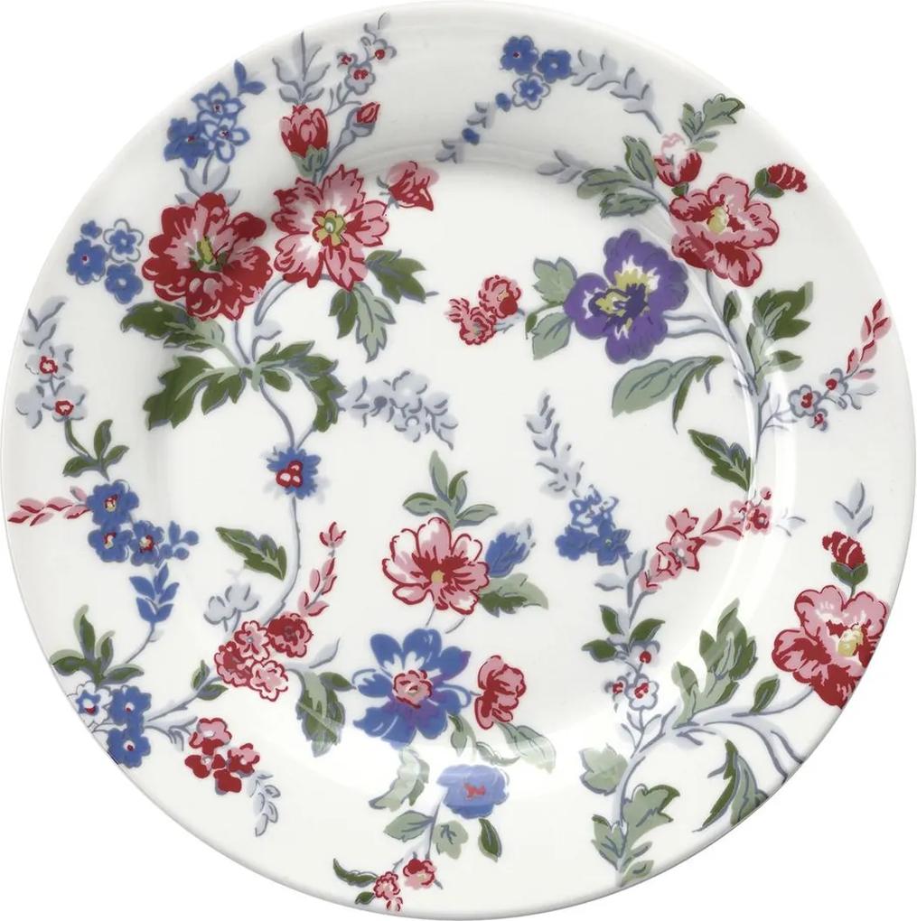 GREEN GATE Porcelánový talíř Isobel White, růžová barva, modrá barva, porcelán