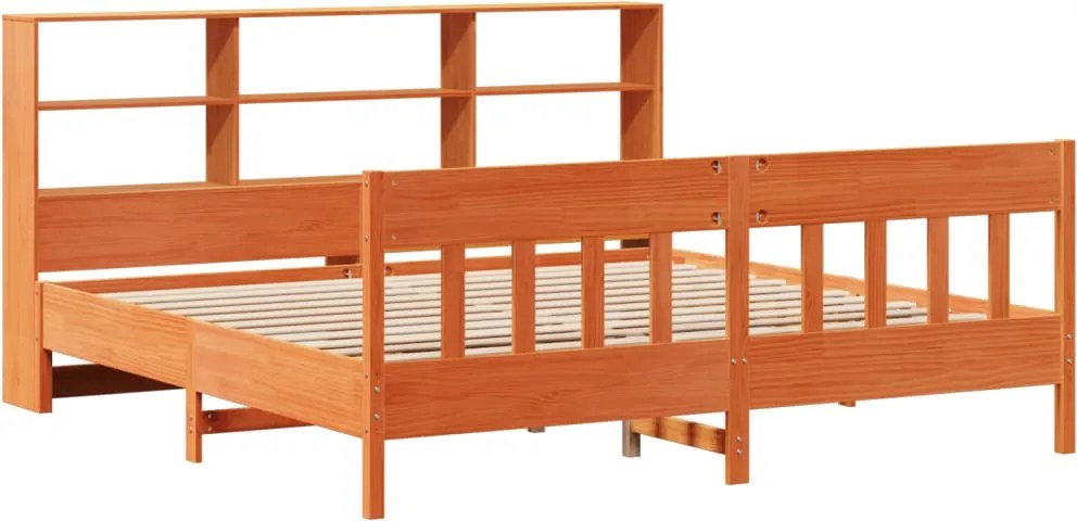 Postel bez matrace voskově hnědá 200 x 200 cm masivní borovice 3323211