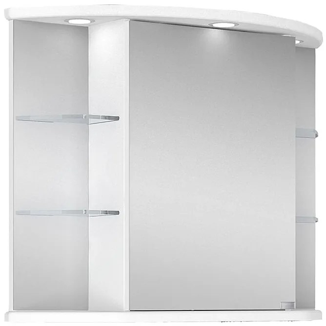 Zrcadlová skříňka s LED osvětlením Corona, 81,8 × 64,8 × 26 cm, bílá