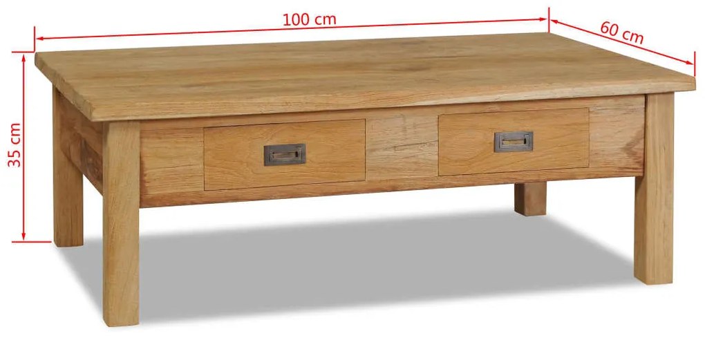 Konferenční stolek masivní teak 100 x 60 x 35 cm - Default Title