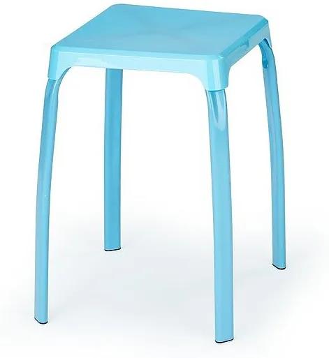 Jídelní taburet Rainan 2 - modrý, lakovaná ocel + PVC, modrá
