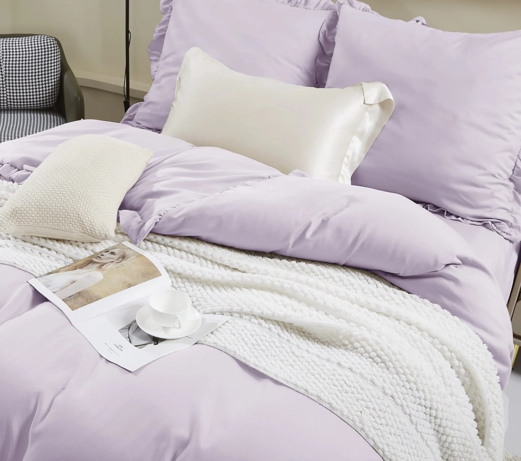 Spod Igły i Nitki Ložní prádlo z mikrovlákna 140x200 Ruffy heather s volánem I24