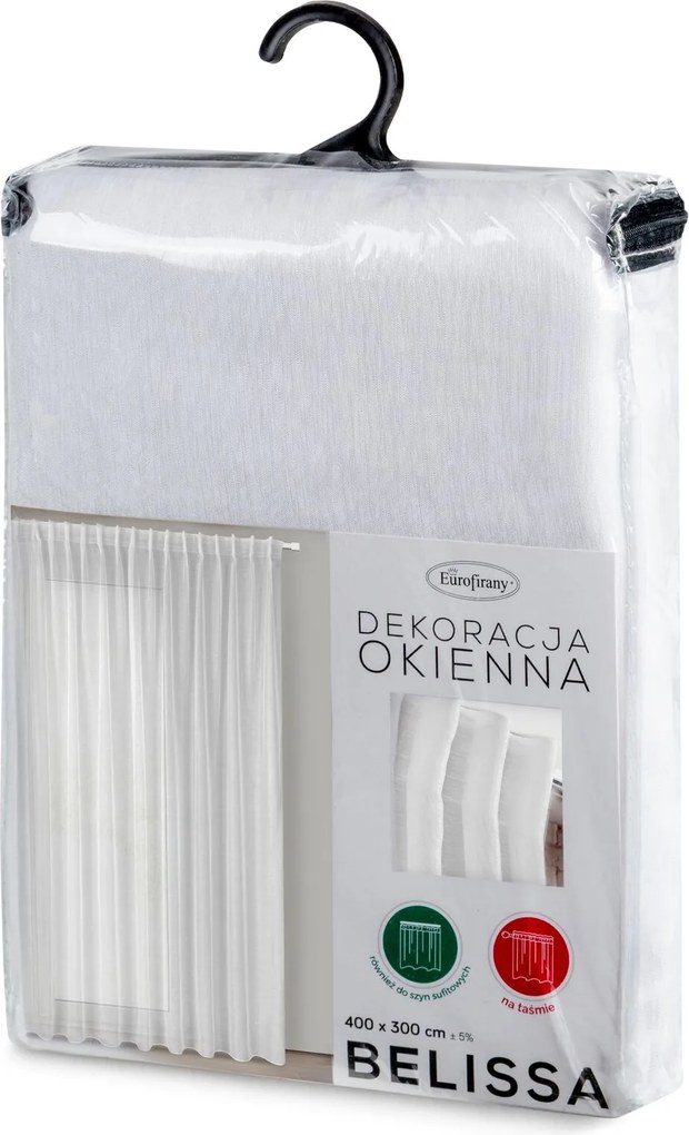 ZÁCLONA NA PÁSCE BELISSA 400X300 CM BÍLÁ