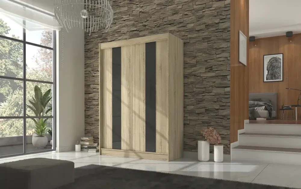 Posuvná skříň s lacobelem KAREN 150 sonoma (kód 150+A278)