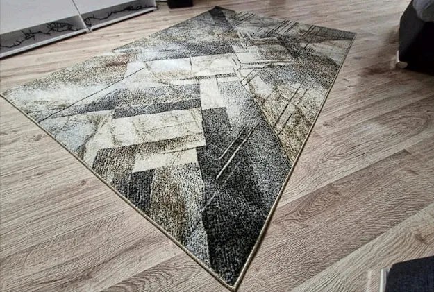 HU Šedo-béžový moderní koberec Villa 856 Rozměr: 120x170 cm