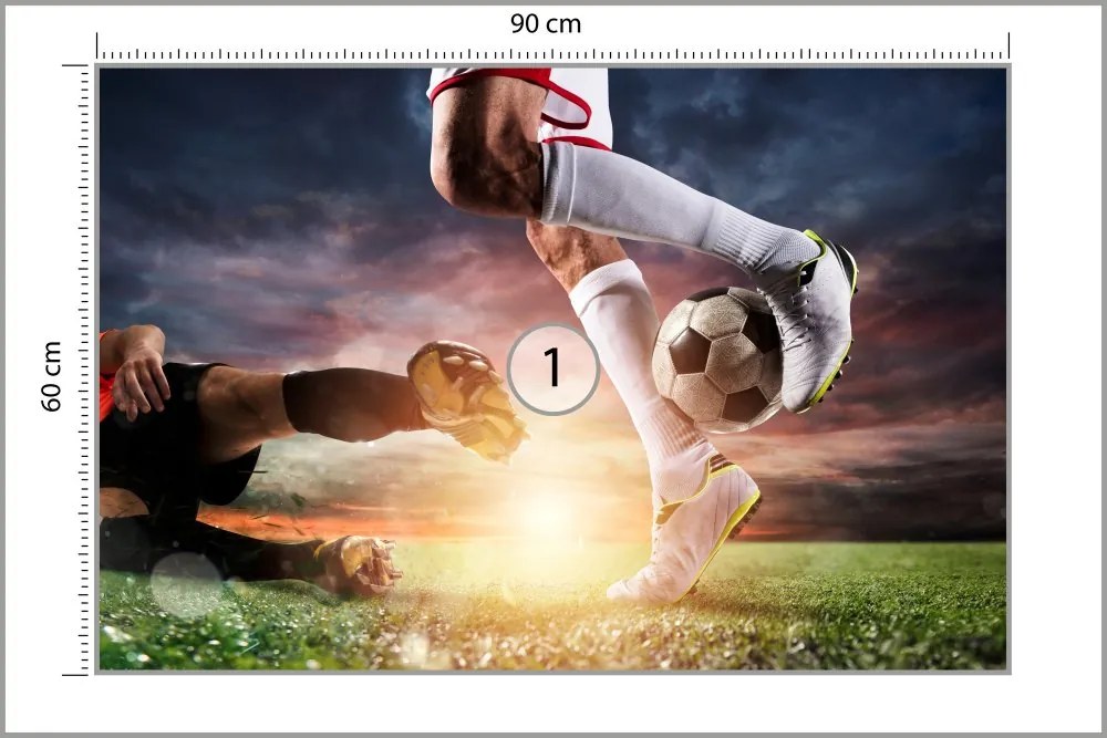 Fototapeta Footbaal Hráči Během Hry Omyvatelný vlies 180x120