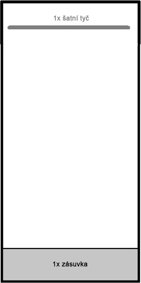 INDIANAPOLIS t | šatní skříň I-1 se zásuvkou, policí a šatní tyčí | 96 cm | jasan tmavý