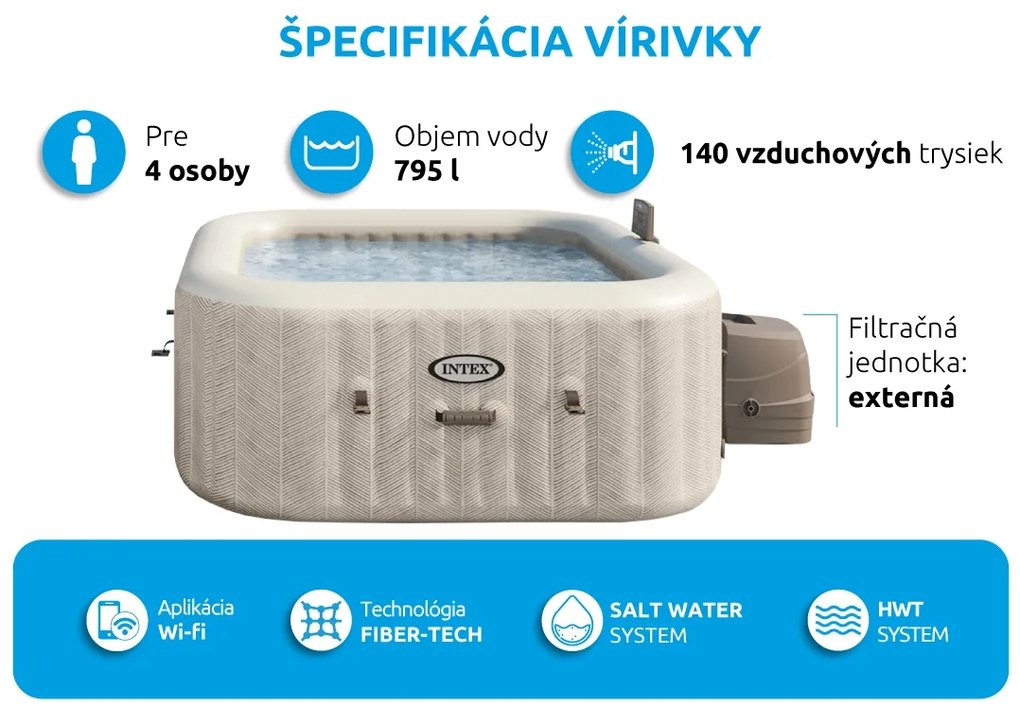 Intex | Vířivý bazén Pure Spa Chevron Deluxe 4 NP | 11400291