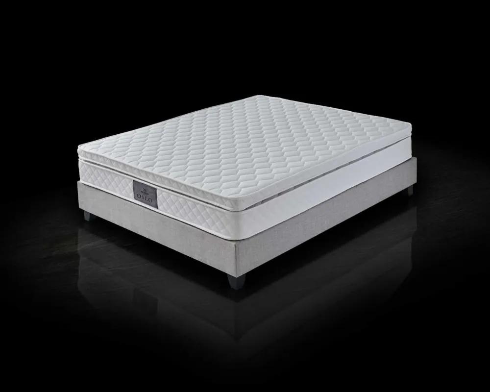 Čalouněná postel OSLO s matrací - tmavě šedá 120 × 200 cm