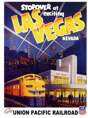 Plakát Union Pacific, Las Vegas, 1940s, 30x40cm