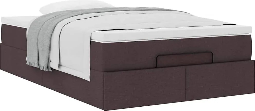 Osmanský rám postele s matrací tmavě šedá 120x200cm textil 3311102