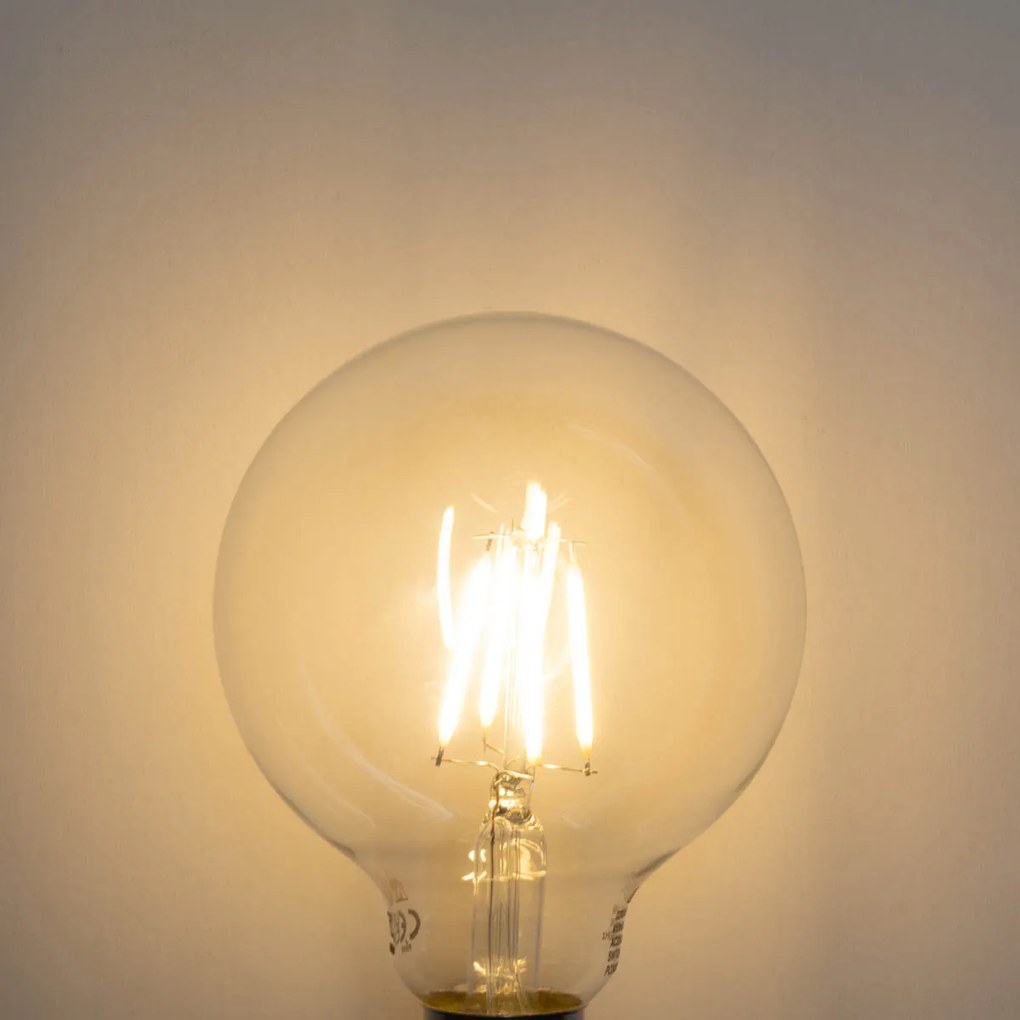 Sada 5 E27 3-stupňové stmívatelné LED žárovky G95 4W 450 lm 2700K