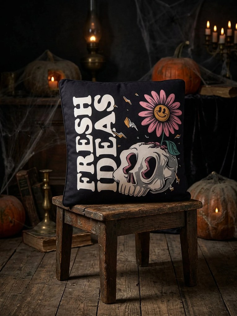 Sinsay - Dekorační polštář s motivem Halloweenu - černá