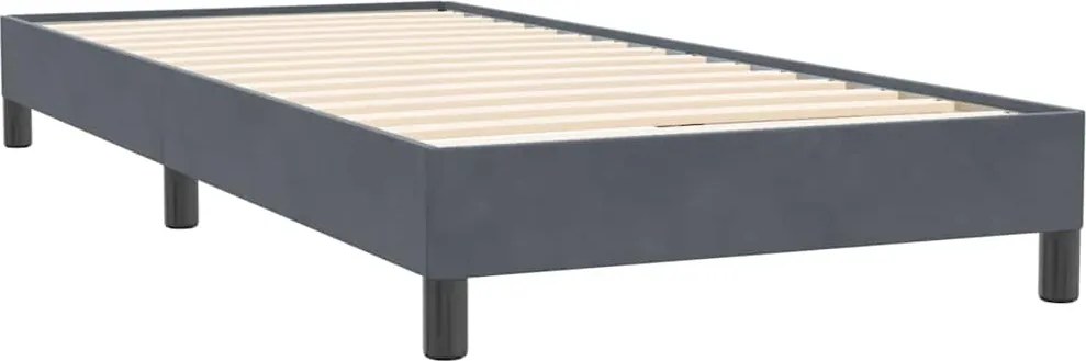 Postel Box Spring bez matrace tmavě šedá 80x220 cm samet 3315850