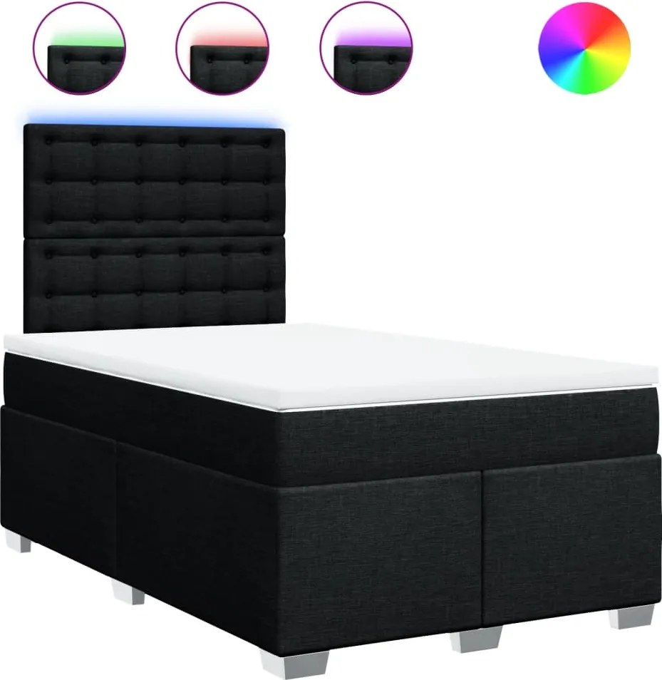 Box spring postel s matrací černá 120x190 cm textil 3292743
