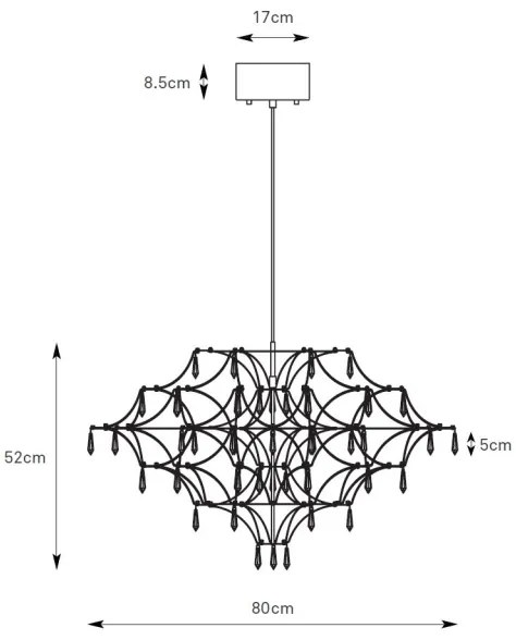 Markslöjd 108870 - LED Stm. křišť. lustr na lanku EFESOS LED/25W/230V pr. 80 cm