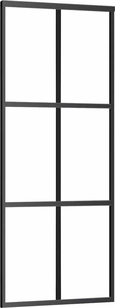 Posuvné dveře ESG sklo a hliník 76 x 205 cm černé 151011