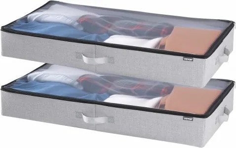 Úložný prostor pod postel s průhledným víkem, 850 × 430 × 120 mm VEVOR