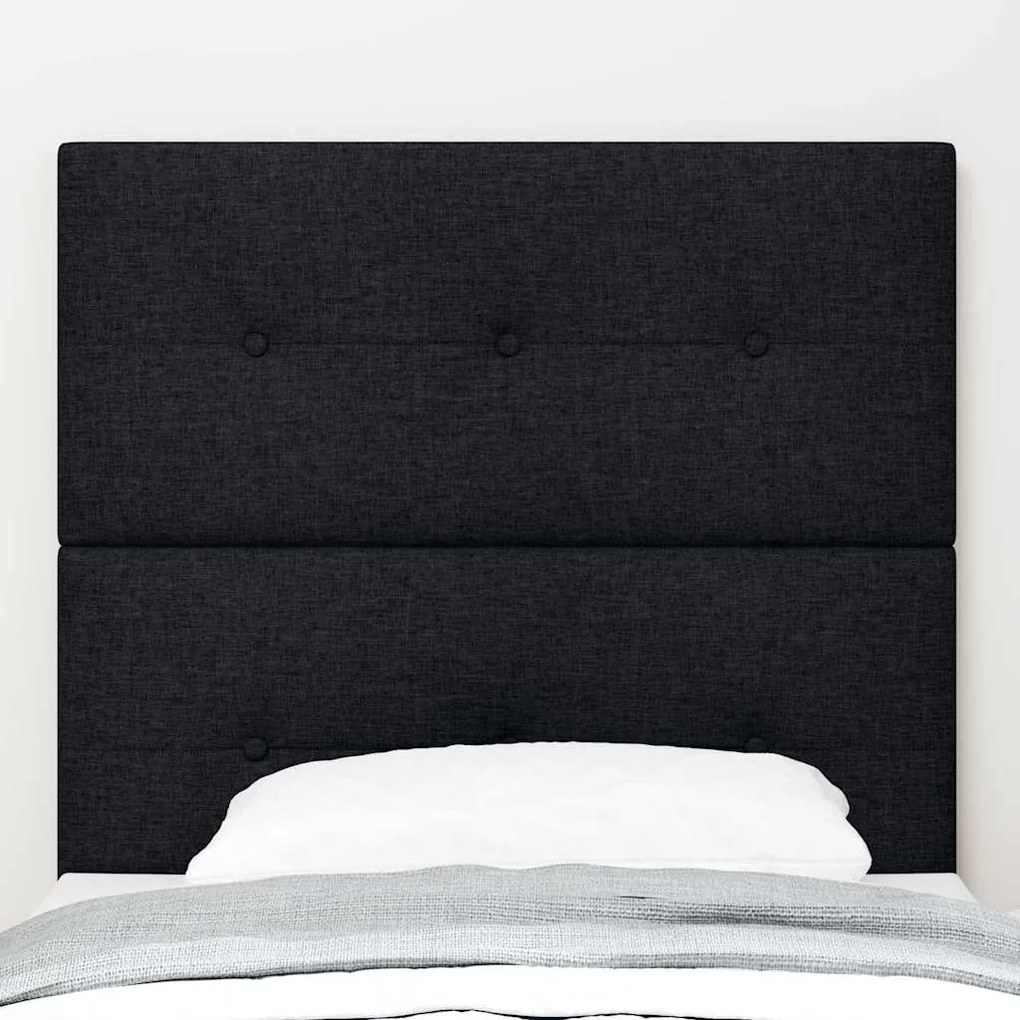 Výškově nastavitelné čelo postele s čelo Černý 90 cm textil 3337797