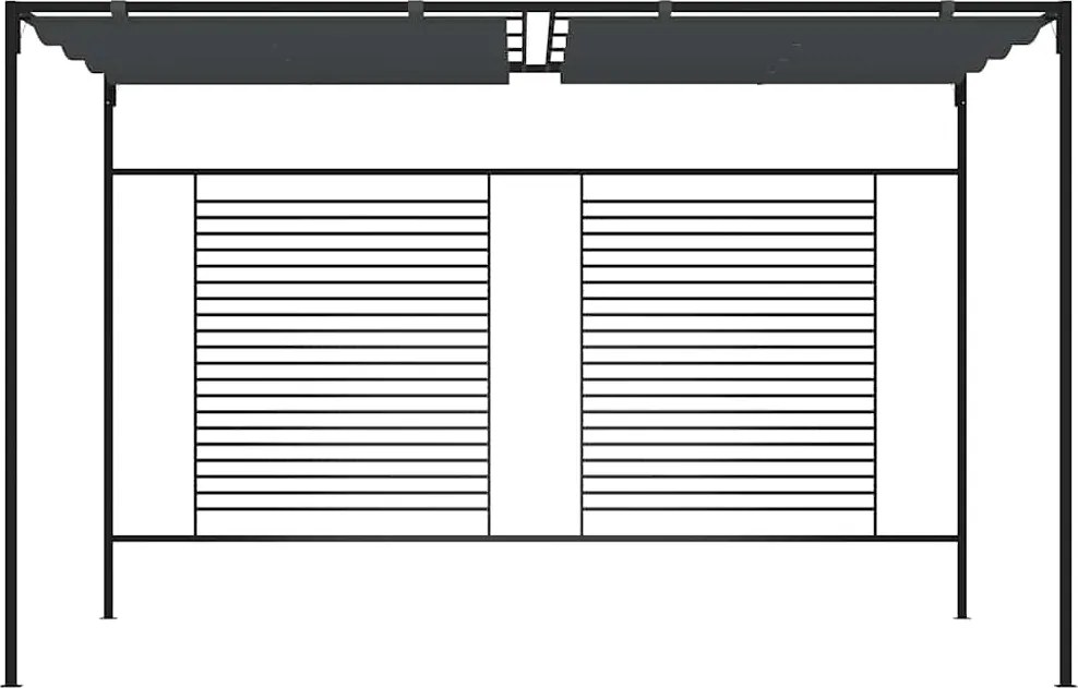 Altán se zatahovací střechou 4x3x2,3 m antracitový 180 g/m² 313625
