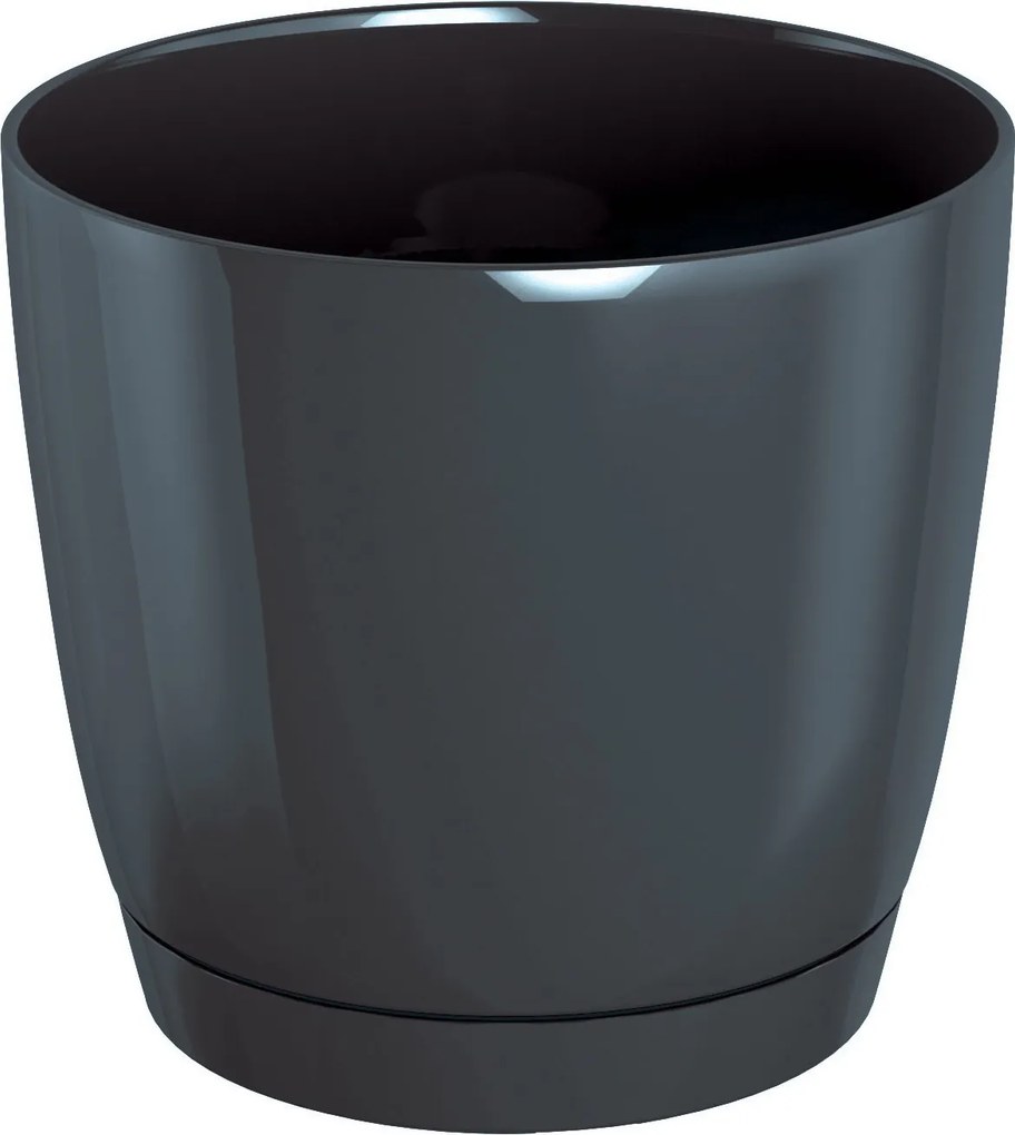 PRO Květináč COUBI ROUND P s miskou grafit 13,5cm