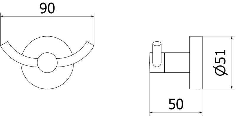 Mexen Remo, 2-háček na ručníky, měděná matná, 70507352-66