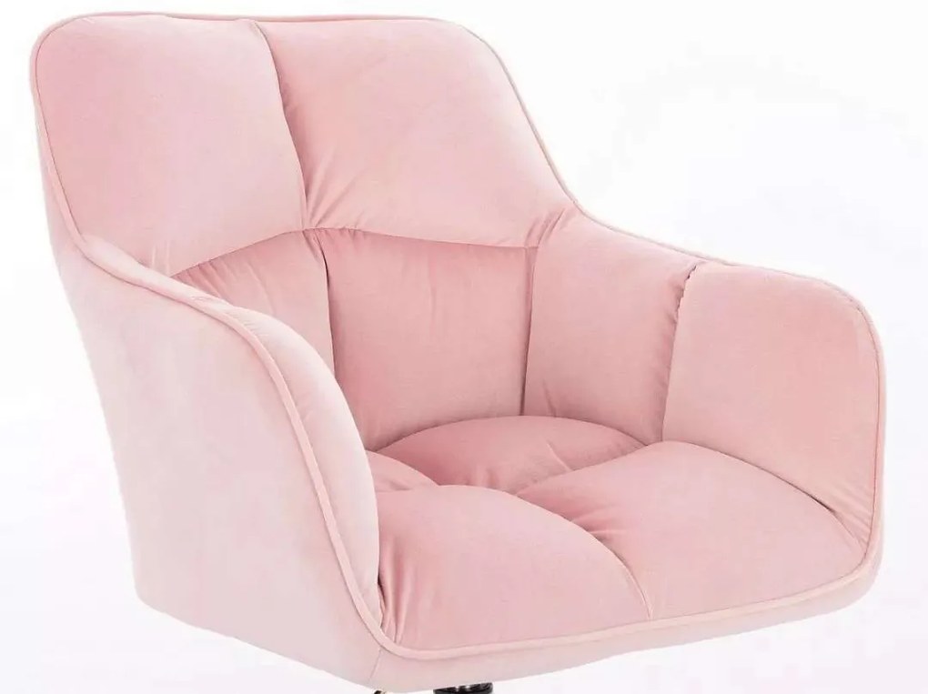 LuxuryForm DESIGN Otočné křeslo AMALFI VELUR na zlatém talíři - růžové