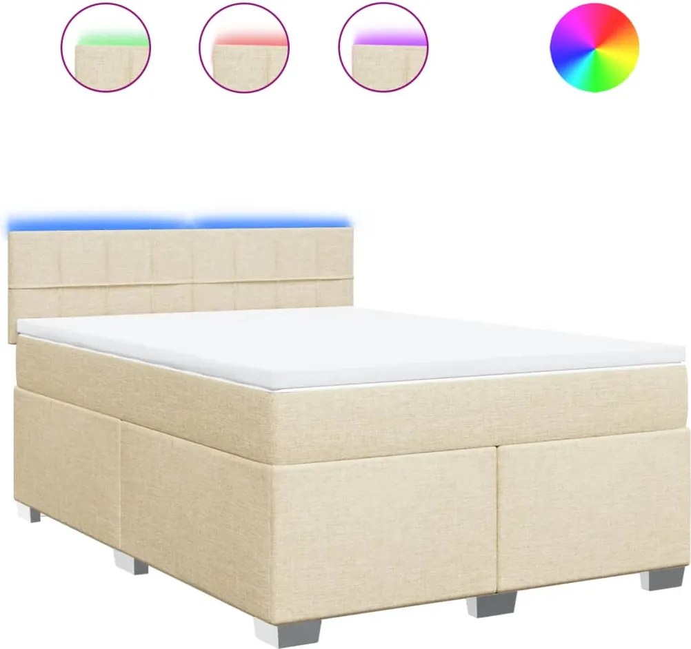 Box spring postel s matrací krémová 160x200 cm textil 3288244