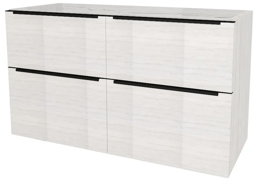 Mereo Mereo, Mailo, koupelnová skříňka 121 cm, černé madlo, Multidecor, CN593SBPINO