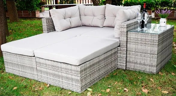 Novoterm Zahradní ratanový set Rodos, 2x křeslo + 2x taburet + stůl