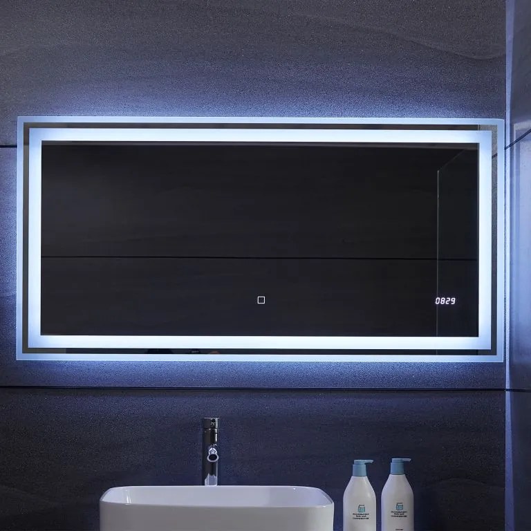 Aquamarin Koupelnové zrcadlo s LED osvětlením, 120 x 60 cm