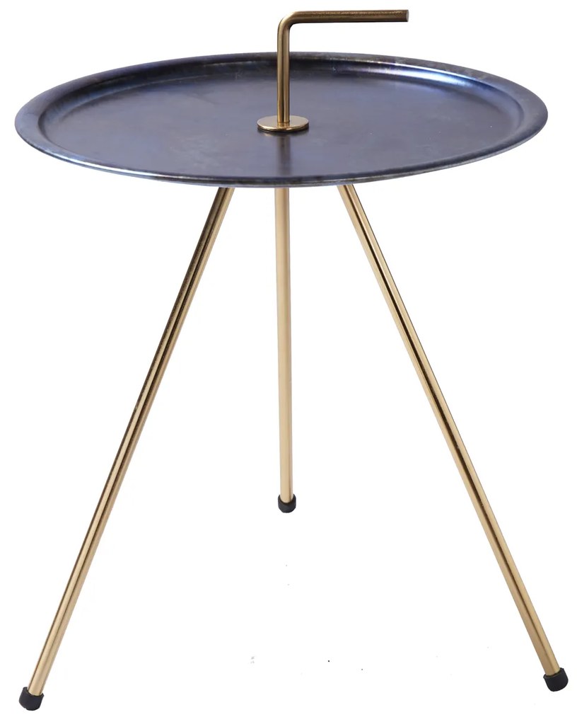 Noble Home Odkládací stolek Cevero, 42 cm, modrá, zlatá